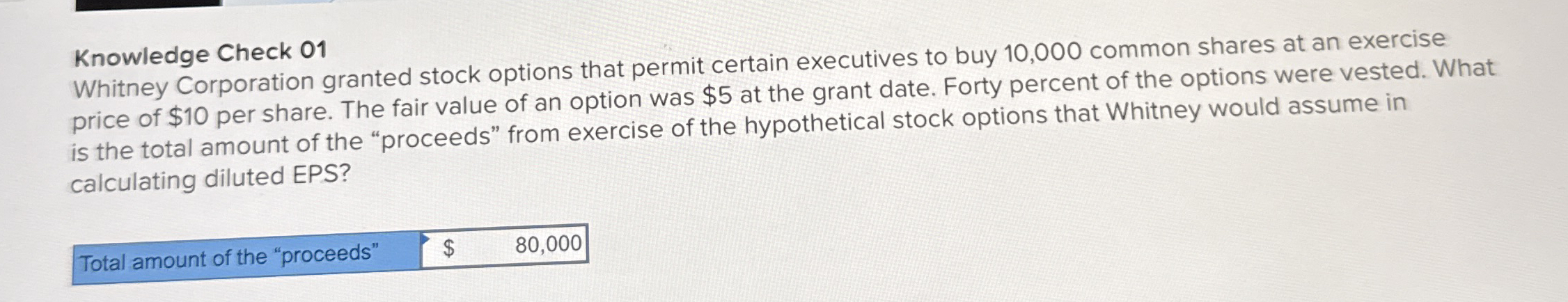 Solved Knowledge Check 01Whitney Corporation granted stock | Chegg.com