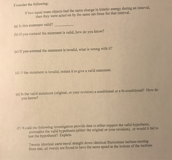 Solved Consider the following: If two equal mass objects had | Chegg.com