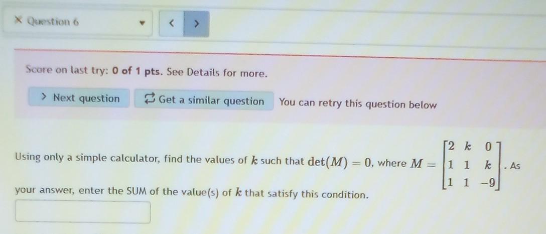 Solved Score on last try: 0 of 1 pts. See Details for more. | Chegg.com
