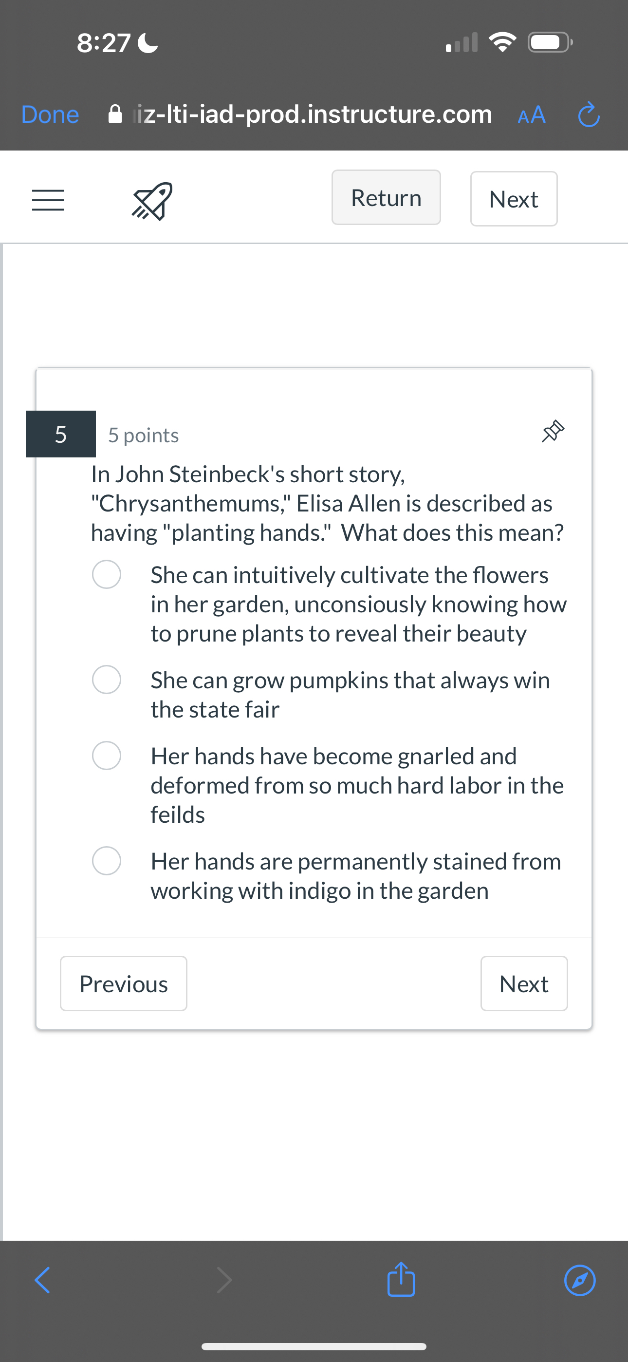 Solved In John Steinbeck's short story,"Chrysanthemums," | Chegg.com
