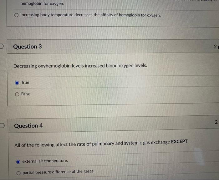 Solved hemoglobin for oxygen. increasing body temperature | Chegg.com