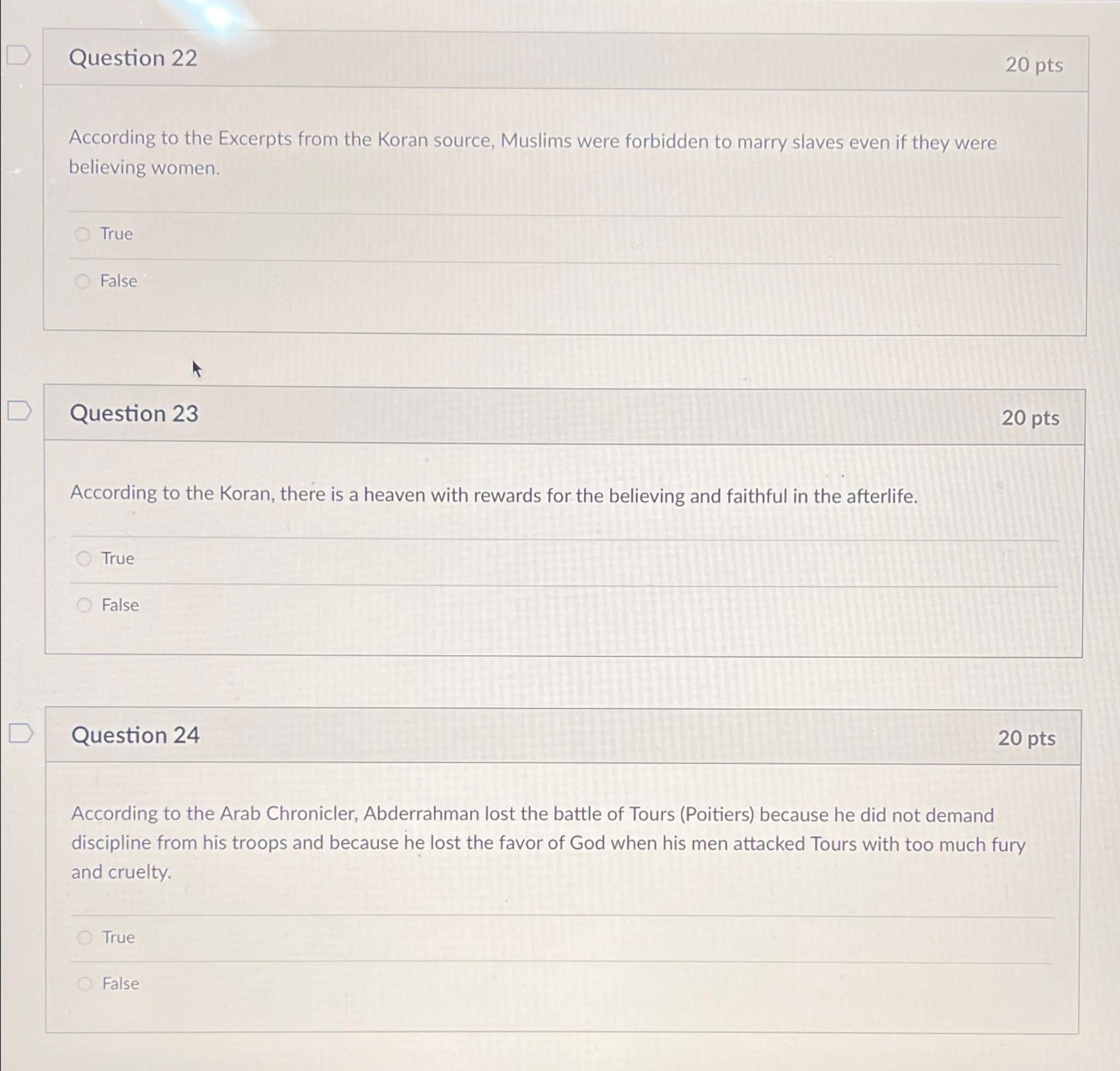 Solved Question 2220 ﻿ptsAccording to the Excerpts from the | Chegg.com