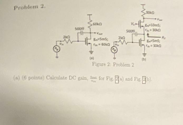 Solved Problem 2 (a) (6 polints) Calculate DC gain, as sac | Chegg.com