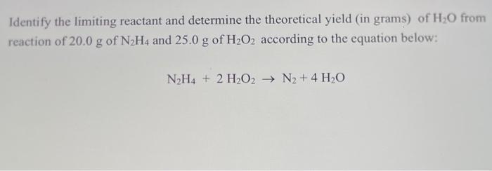 Solved Identify the limiting reactant and determine the | Chegg.com