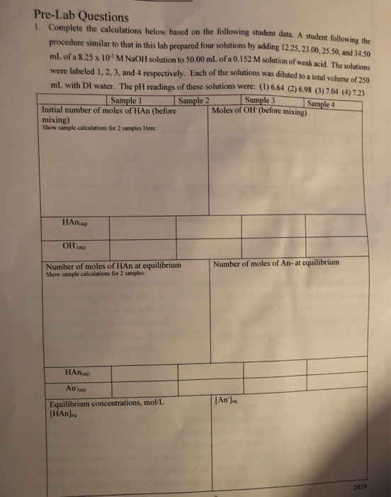Data sheet 64-197 Unknown Code: Molarity of unknown | Chegg.com