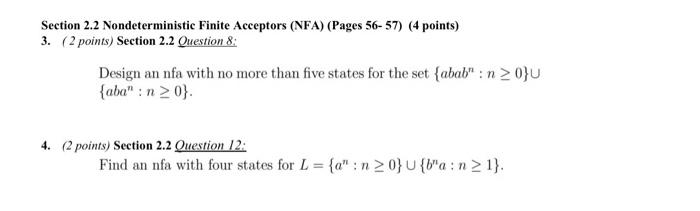 Solved Section 2.2 Nondeterministic Finite Acceptors (NFA) | Chegg.com