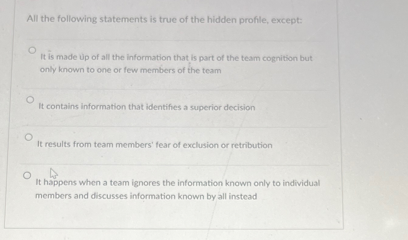 Solved All the following statements is true of the hidden | Chegg.com