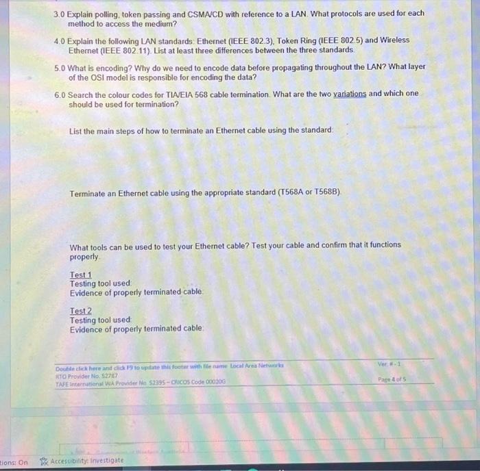 Solved 3.0 Explain polling, token passing and CSMACD with | Chegg.com