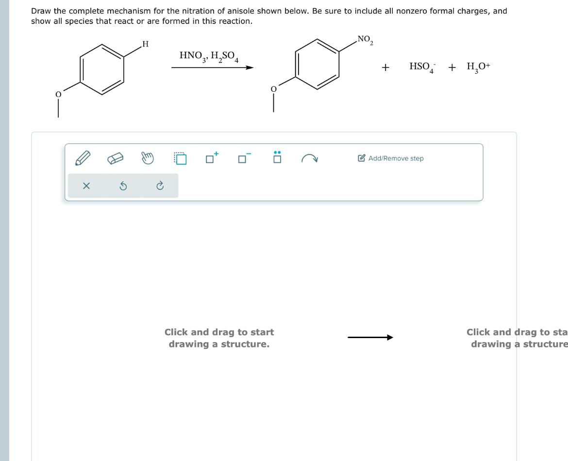 Solved Draw the complete mechanism for the nitration of | Chegg.com