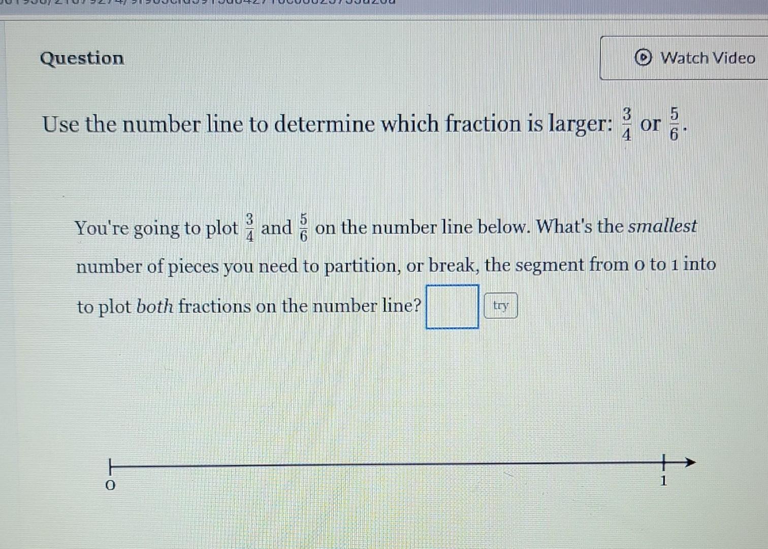 Use the number line to determine which fraction is | Chegg.com