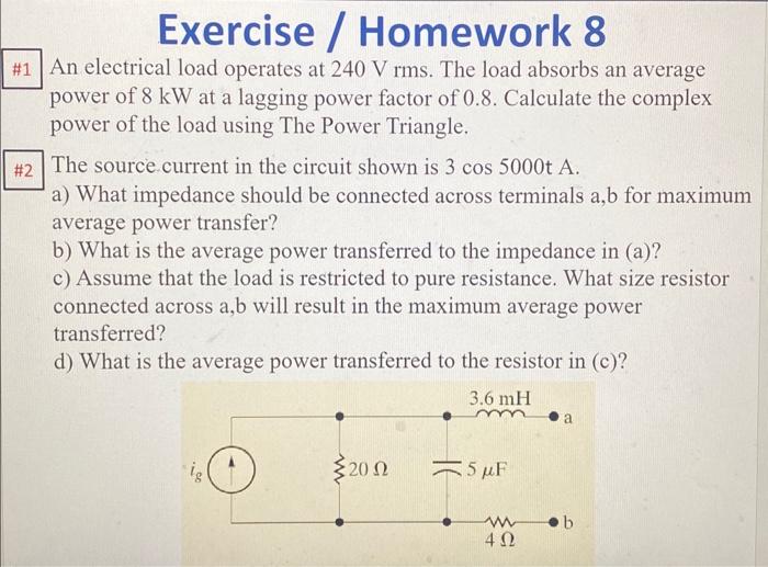 Solved An electrical load operates at 240 V rms. The load | Chegg.com