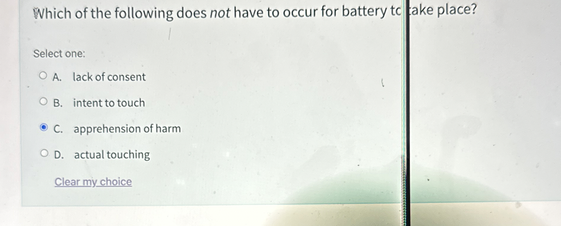 Solved Which of the following does not have to occur for | Chegg.com