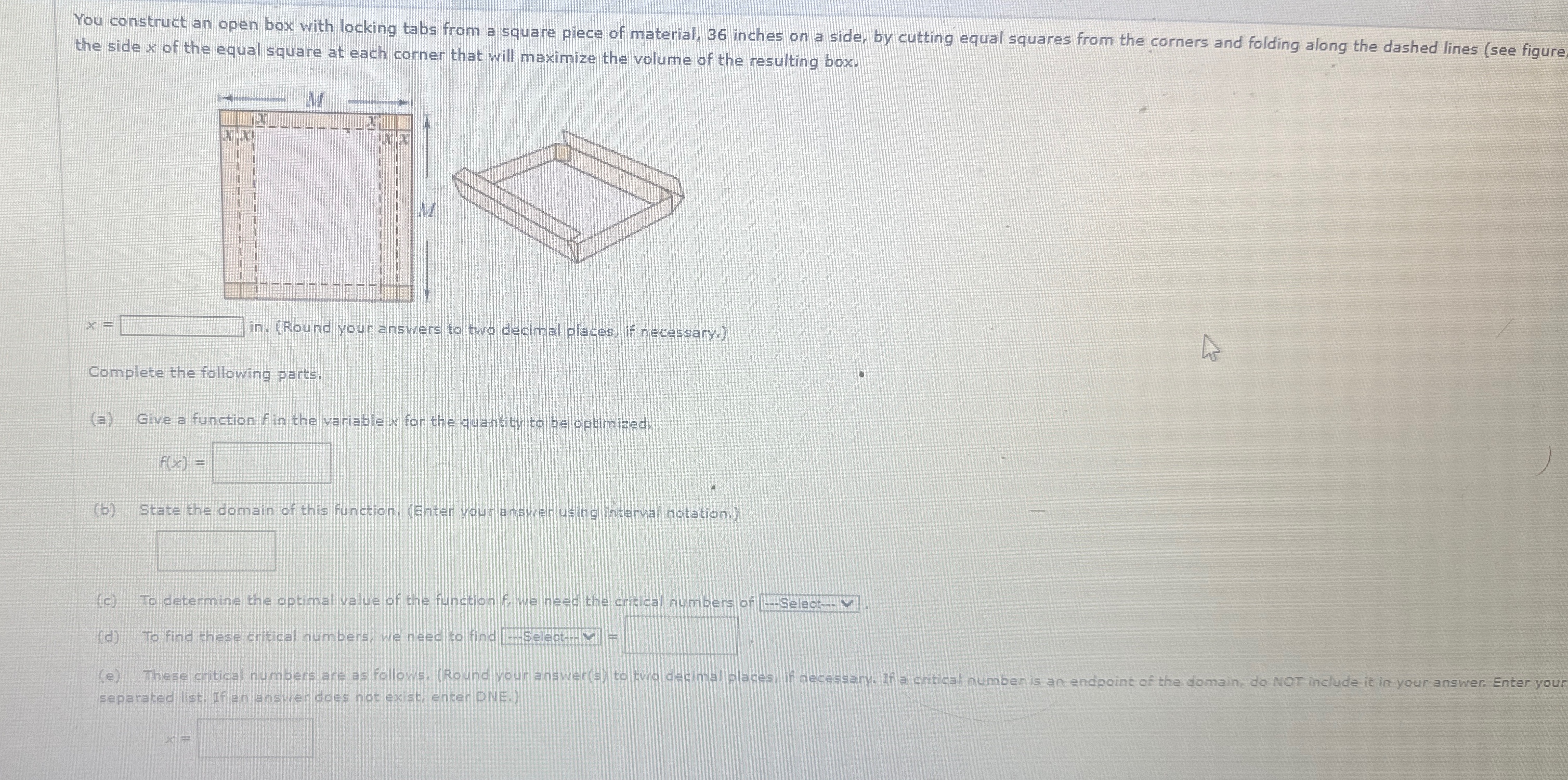Solved You construct an open box with locking tabs from a | Chegg.com