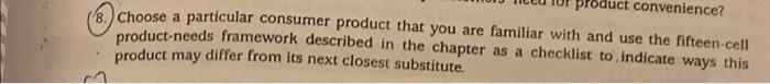 8. Choose a particular consumer product that you are | Chegg.com