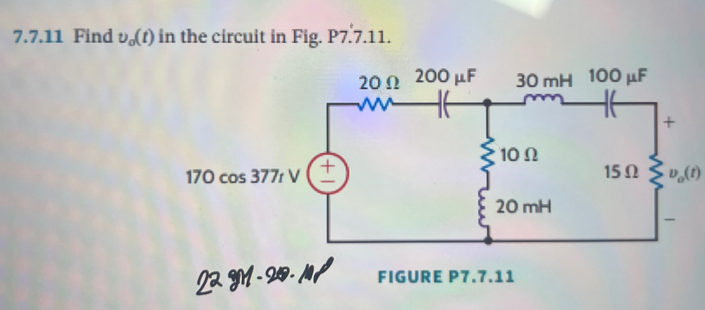 Solved 7.7.11 ﻿Find v0(t) ﻿in the circuit in Fig. P7.7.11. | Chegg.com
