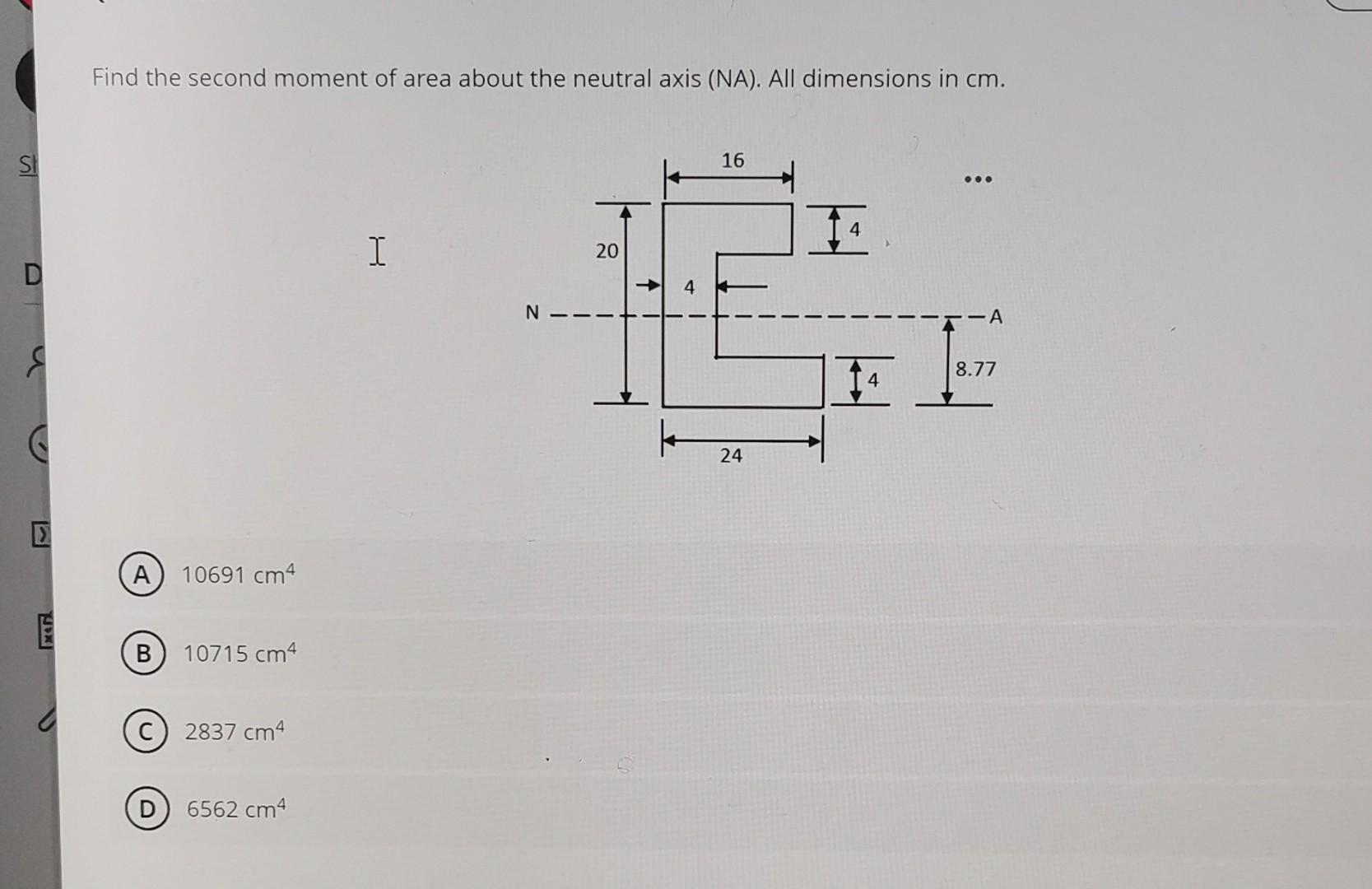 Solved Find the second moment of area about the neutral axis | Chegg.com