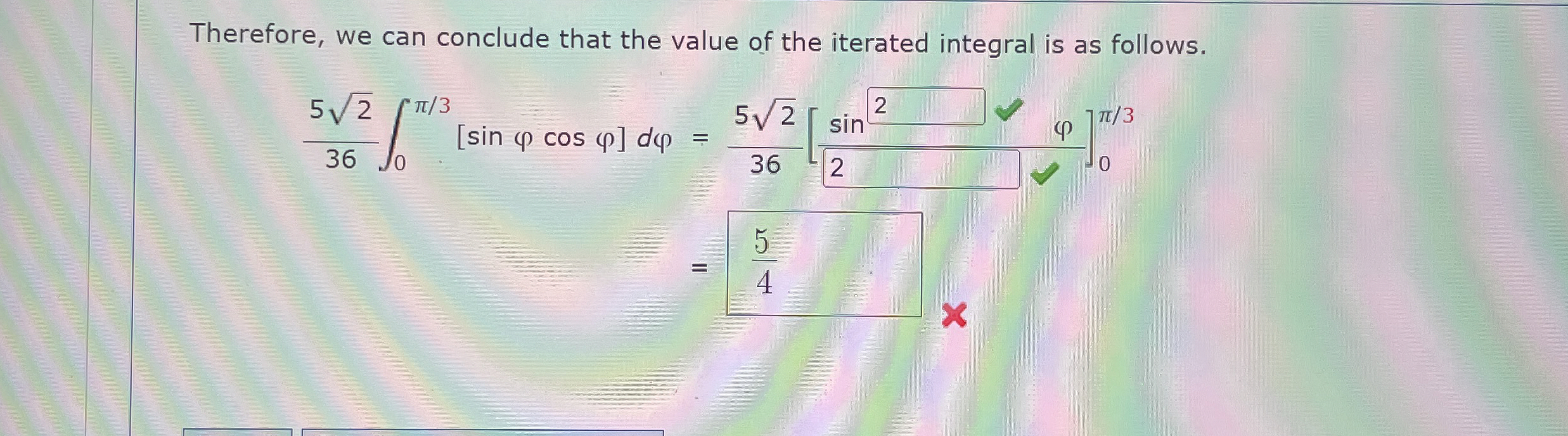 Solved Therefore, we can conclude that the value of the | Chegg.com
