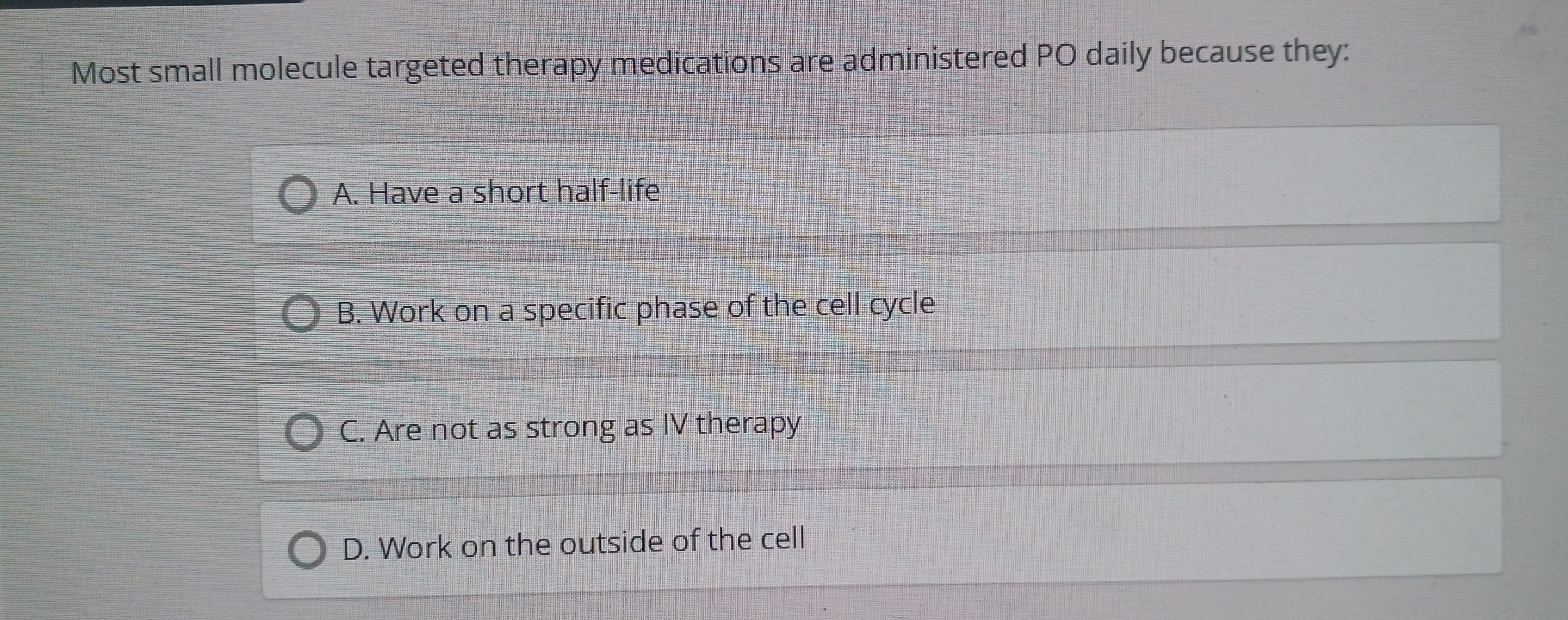 Solved Most small molecule targeted therapy medications are | Chegg.com