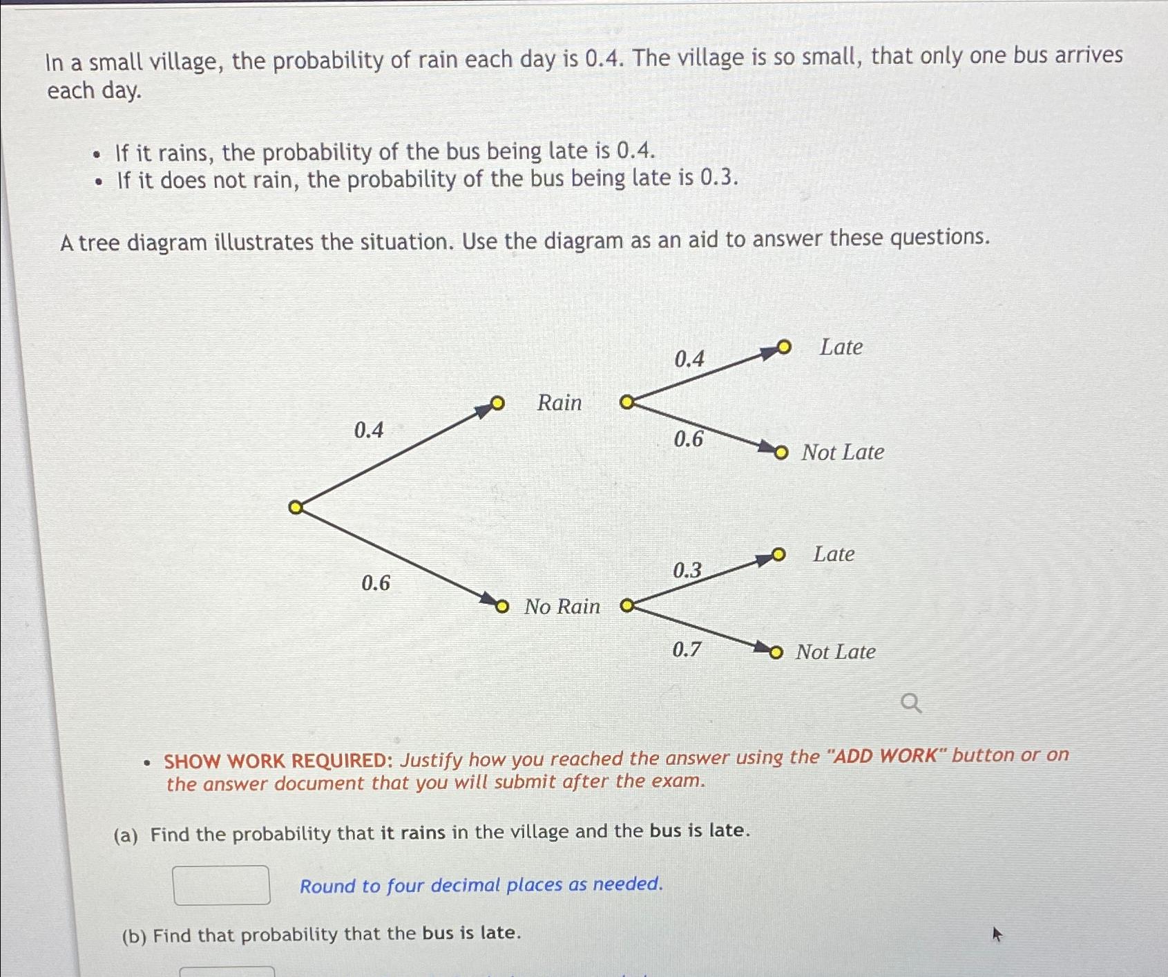 Solved In a small village, the probability of rain each day | Chegg.com