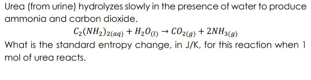 Solved Urea (from urine) hydrolyzes slowly in the presence | Chegg.com