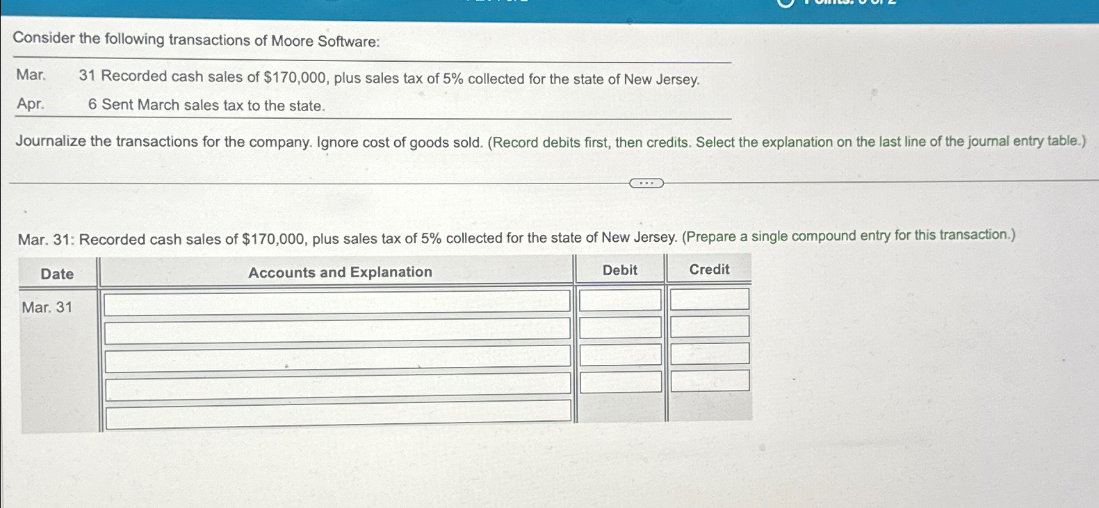 Solved Consider the following transactions of Moore | Chegg.com