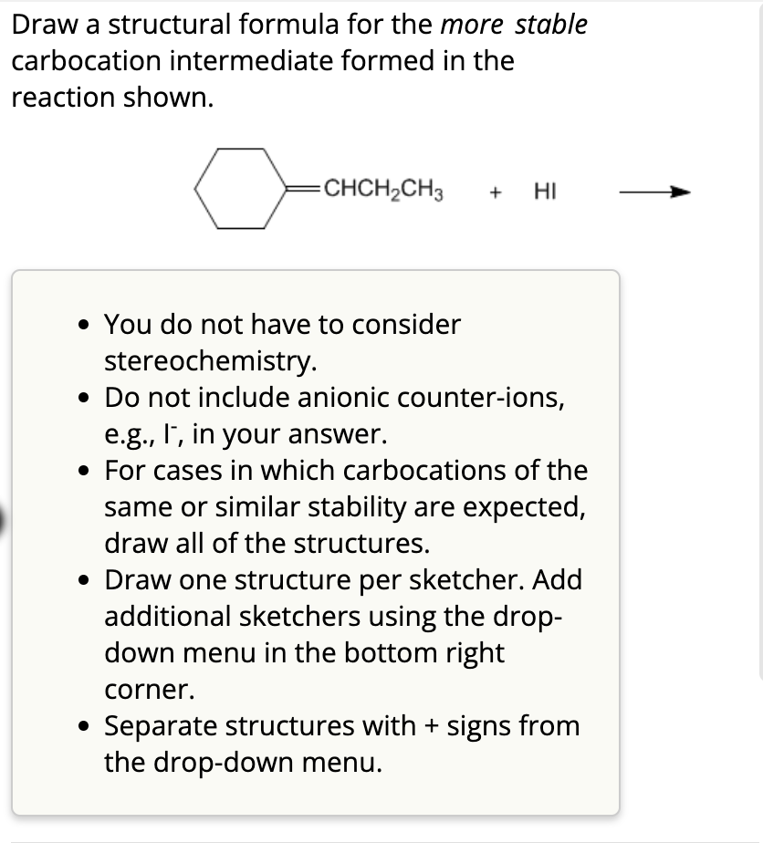Solved Draw a structural formula for the more | Chegg.com