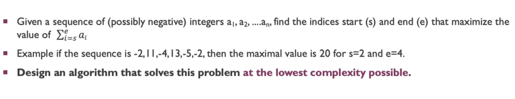 Solved Given a sequence of (possibly negative) ﻿integers | Chegg.com