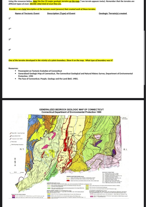 Solved Introduction The shaded physical map of Connecticut | Chegg.com