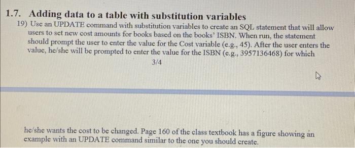 Solved 7 Adding Data To A Table With Substitution Variables