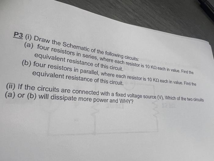 Solved P3 (i) Draw the Schematic of the following circuits: | Chegg.com