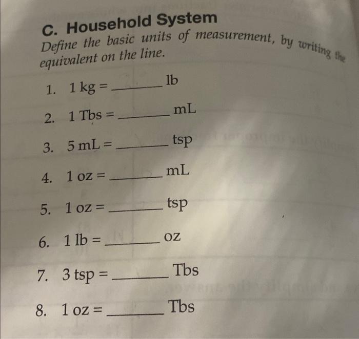Solved C. Household System Define the basic units of | Chegg.com