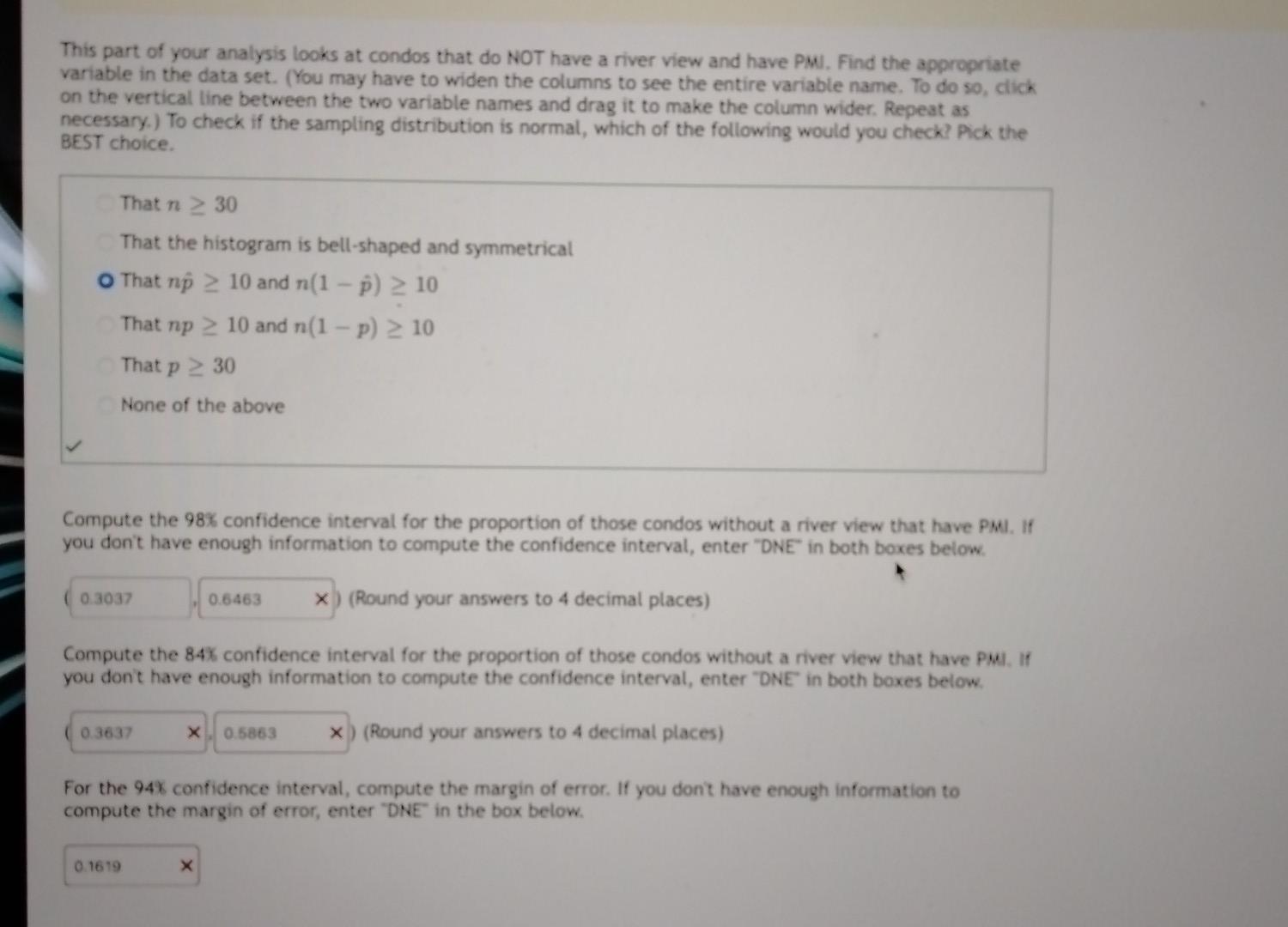 This part of your analysis looks at condos that do | Chegg.com