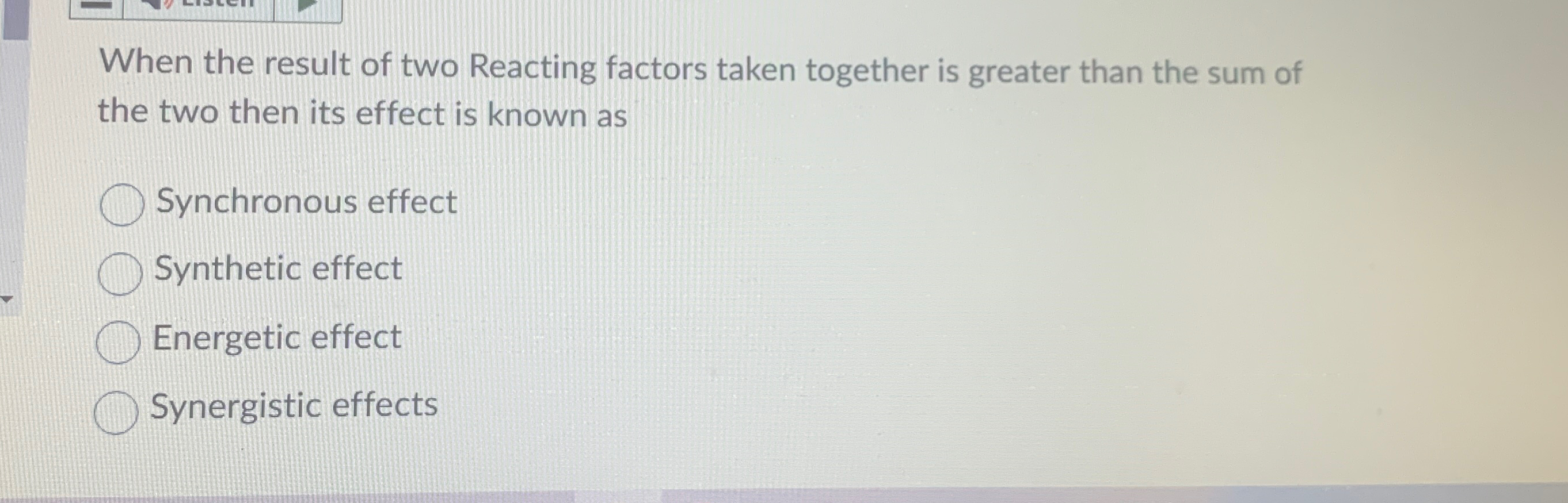Solved When the result of two Reacting factors taken | Chegg.com