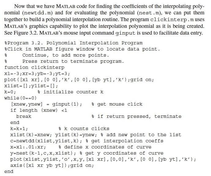 Solved 1. (Sauer's book, Page 151, 3.1 Computer Problems, | Chegg.com