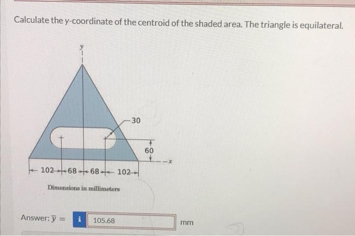 Solved Calculate the y-coordinate of the centroid of the | Chegg.com