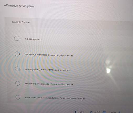 Solved Affirmative action plansMultiple Choiceinclude | Chegg.com