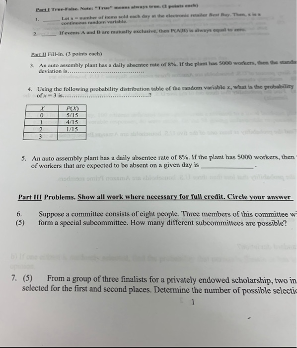 Solved Part True False. Note Solved Part True False. Note