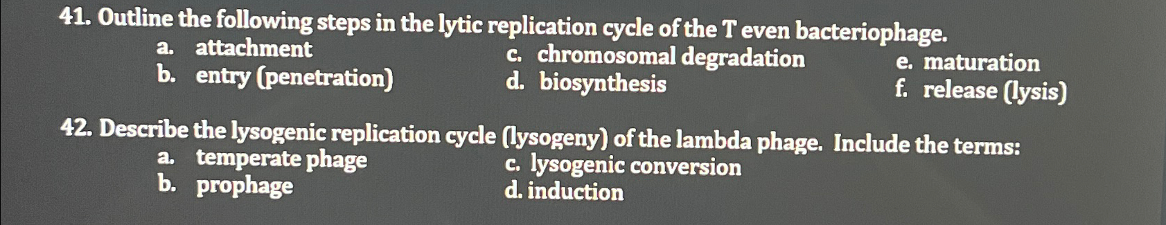 Solved Outline the following steps in the lytic replication | Chegg.com