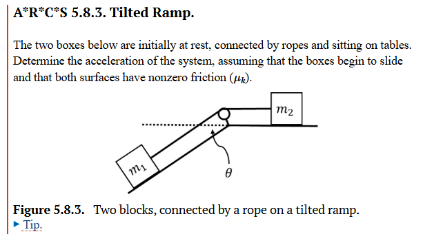 [Solved]: A^(*)R^(*)C^(*)S 5.8.3. Tilted Ramp. The two boxes