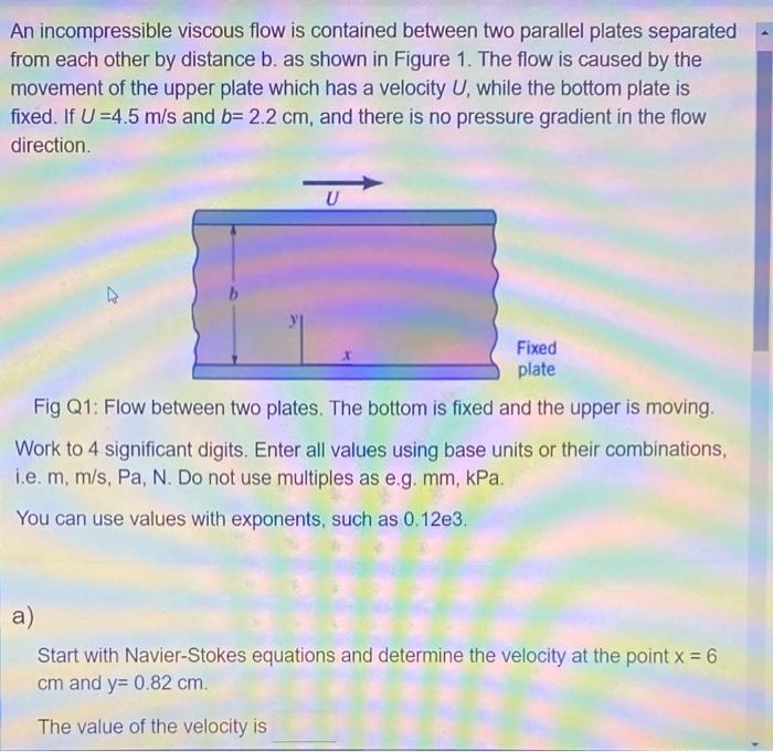 Solved An incompressible viscous flow is contained between | Chegg.com