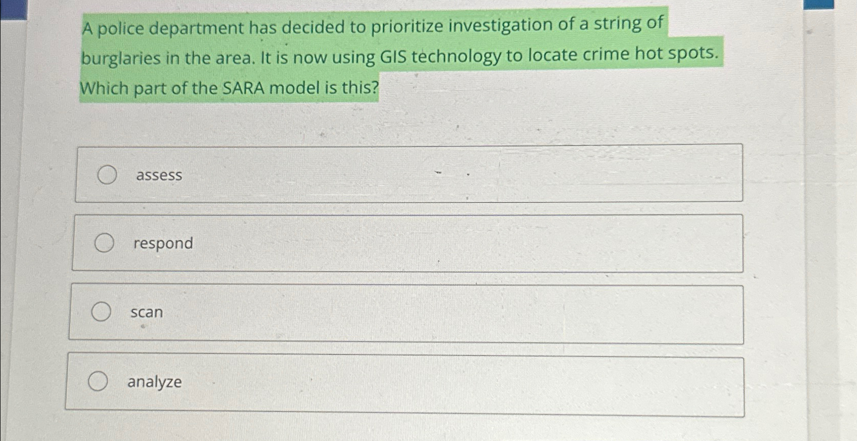 Solved A police department has decided to prioritize | Chegg.com