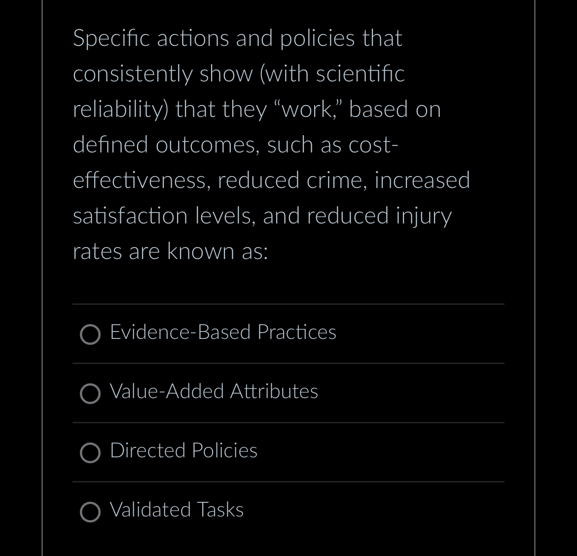 Solved Specific actions and policies that consistently show | Chegg.com