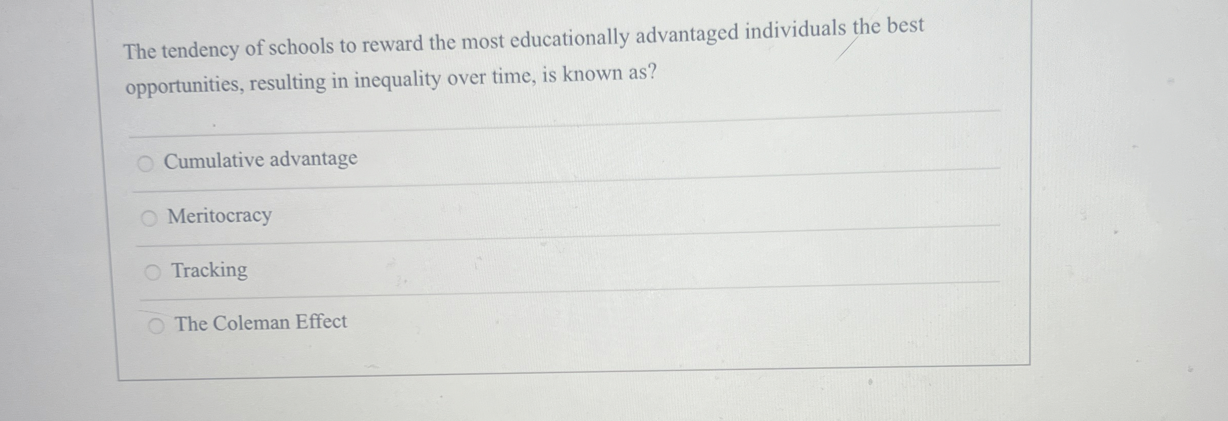 Solved The tendency of schools to reward the most | Chegg.com