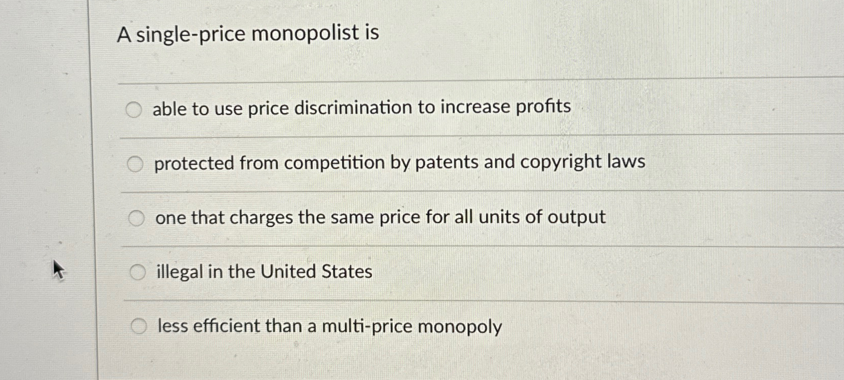A single-price monopolist isable to use price | Chegg.com