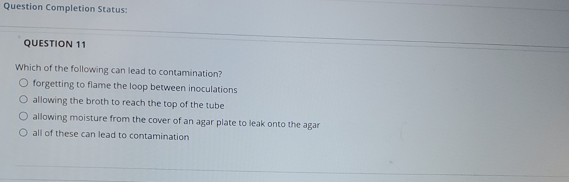Solved Question Completion Status:QUESTION 11Which of the | Chegg.com