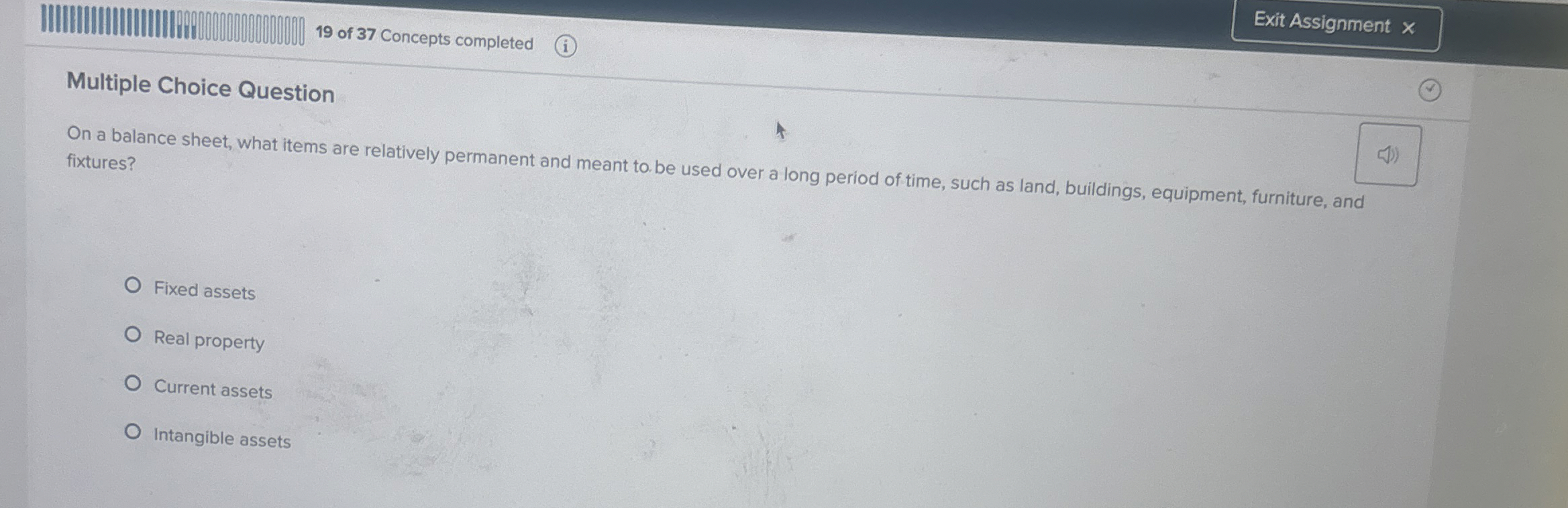 Solved 19 ﻿of 37 ﻿Concepts completedMultiple Choice | Chegg.com
