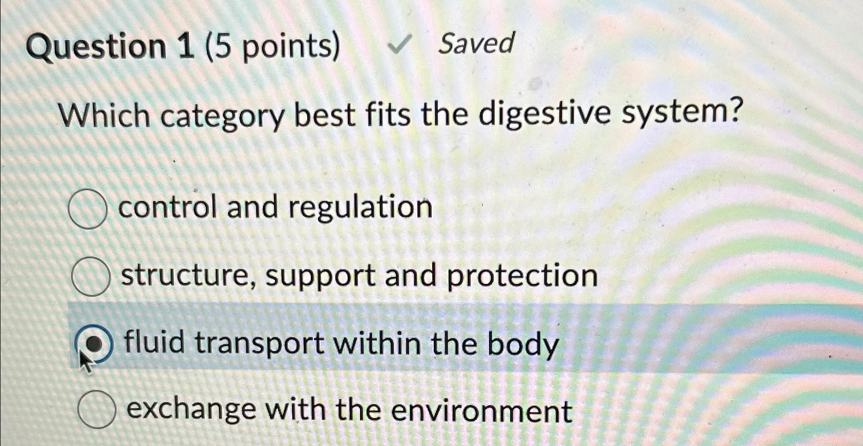 Solved Question 1 (5 ﻿points)SavedWhich category best fits | Chegg.com