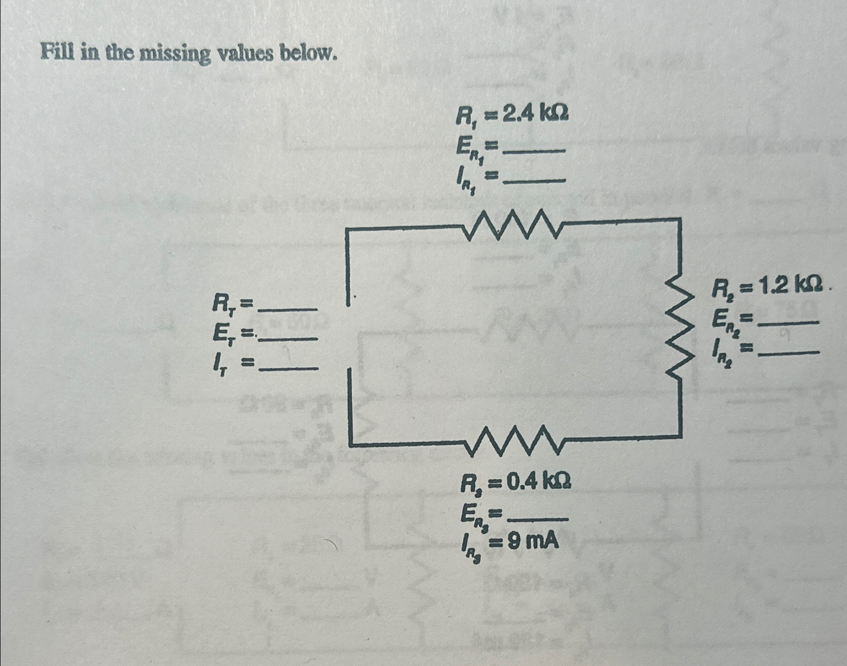Solved Fill in the missing values below. | Chegg.com