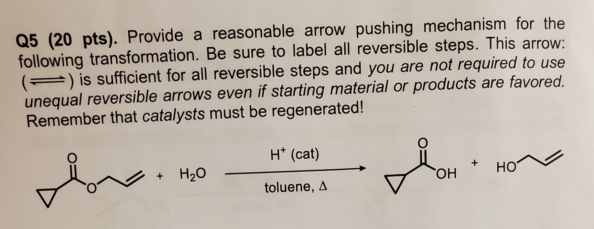 Solved Q5 (20 ﻿pts). ﻿Provide a reasonable arrow pushing | Chegg.com