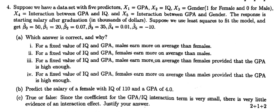 Solved Suppose we ﻿have a data set with five predictors, x1= | Chegg.com